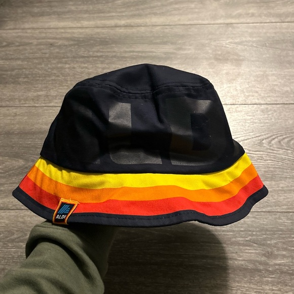 Aldi | Accessories | Aldi Navy Bucket Hat With Rainbow Stripe | Poshmark